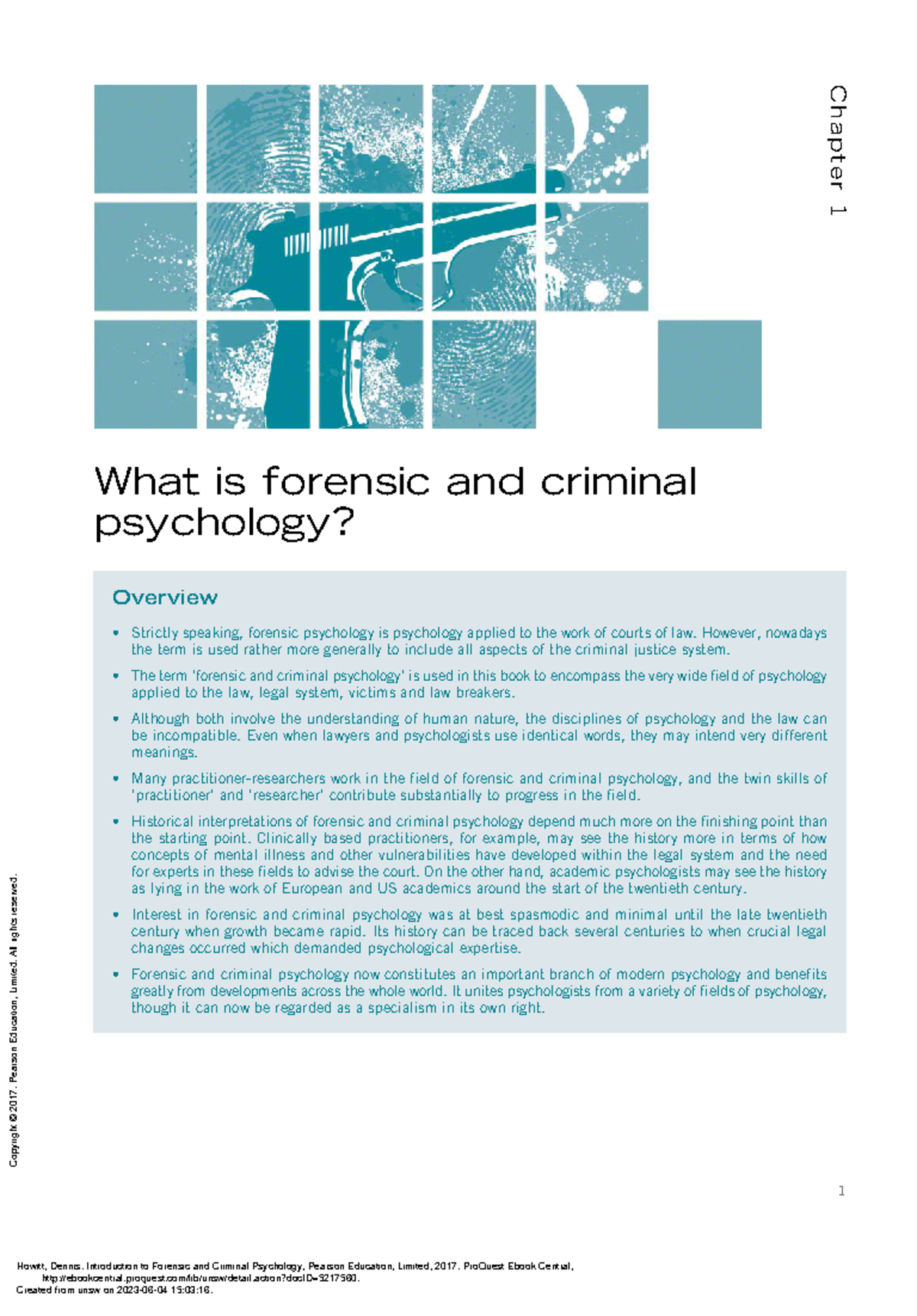 Chapter 1 - week 1 course reading - 1 Overview Strictly speaking ...