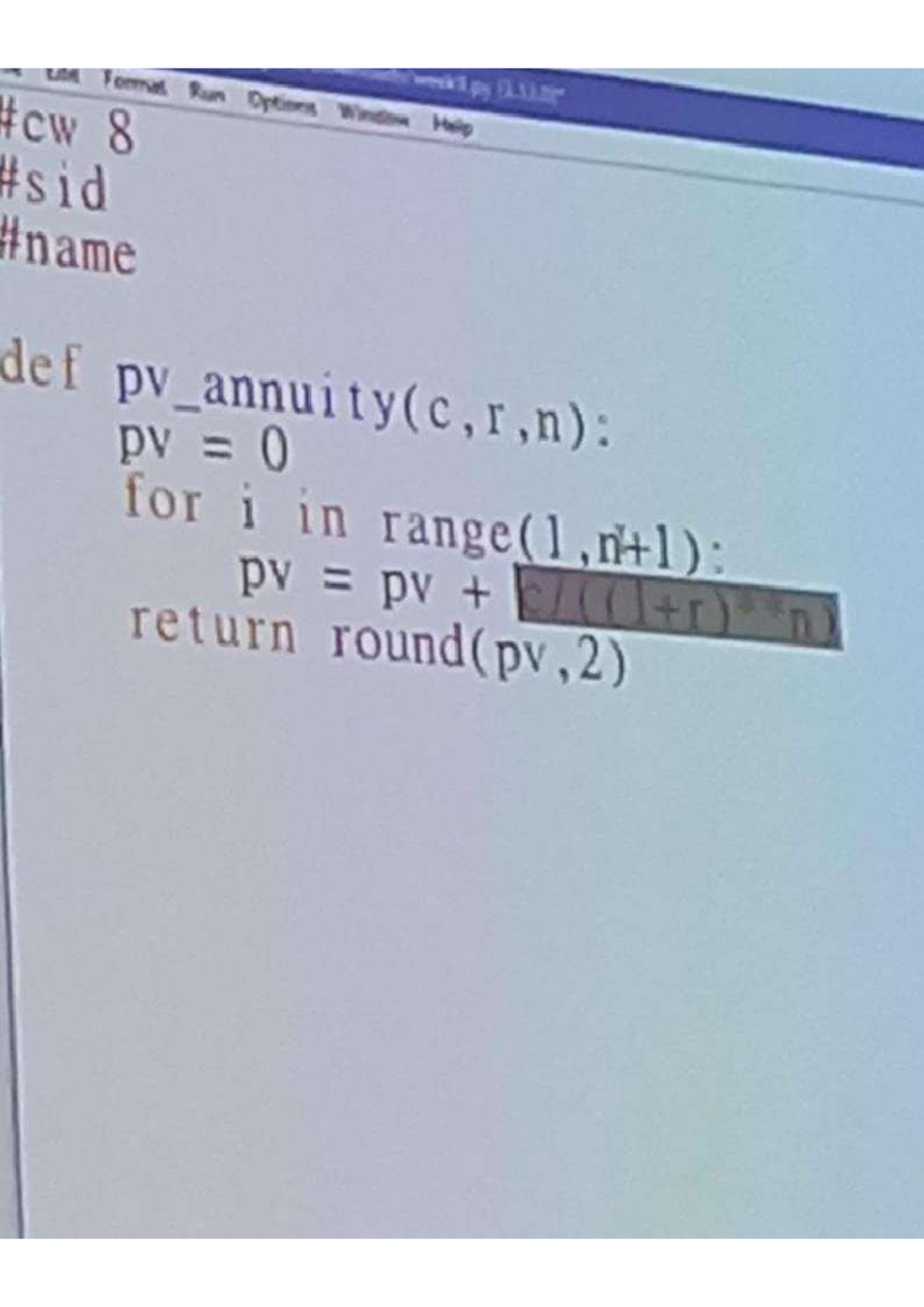 Coursework week 9 - Introduction to Business Programming in Python - 8 use Forman Run Options ...