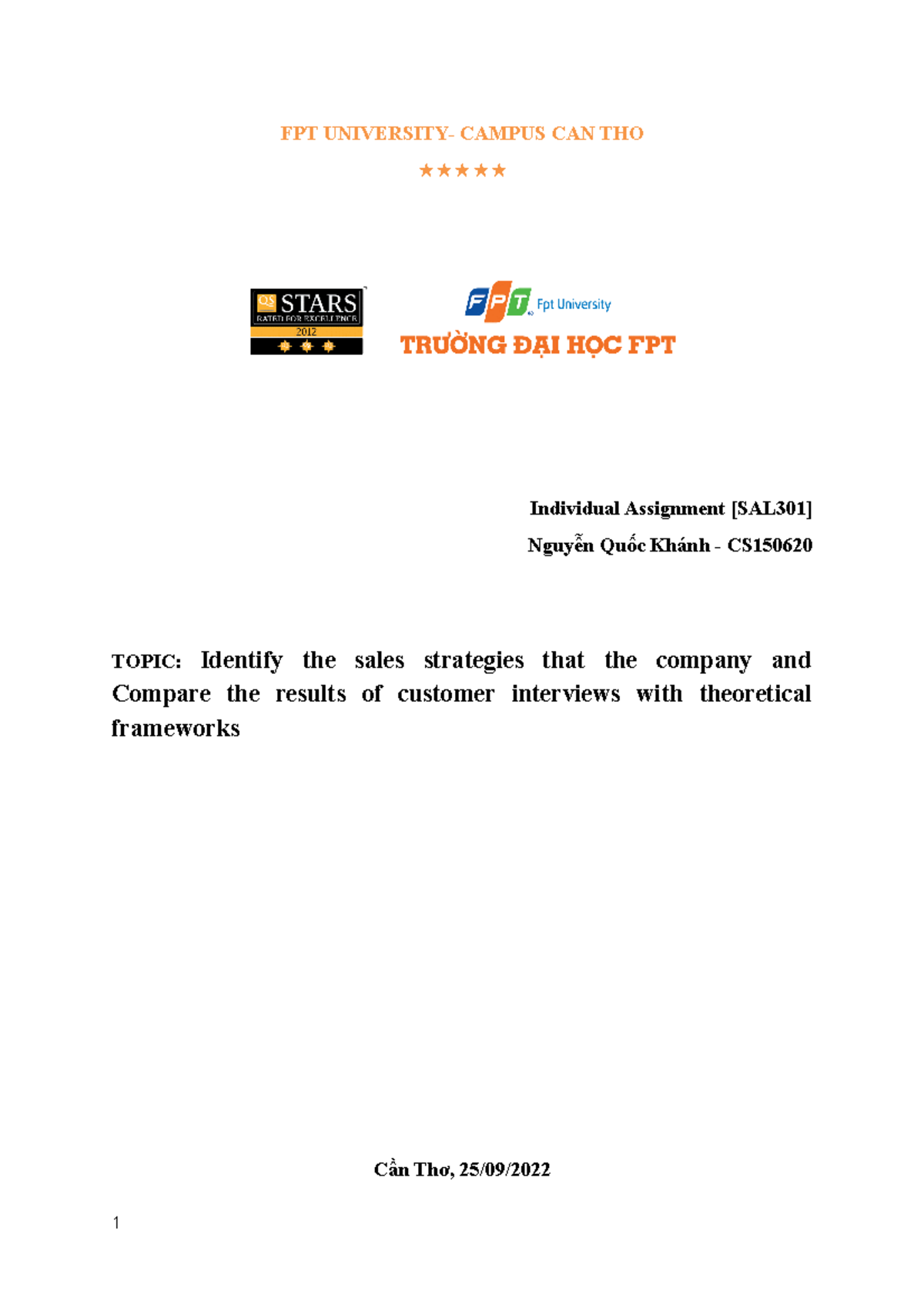 Word.Nguyen Quoc Khanh - FPT UNIVERSITY- CAMPUS CAN THO ...