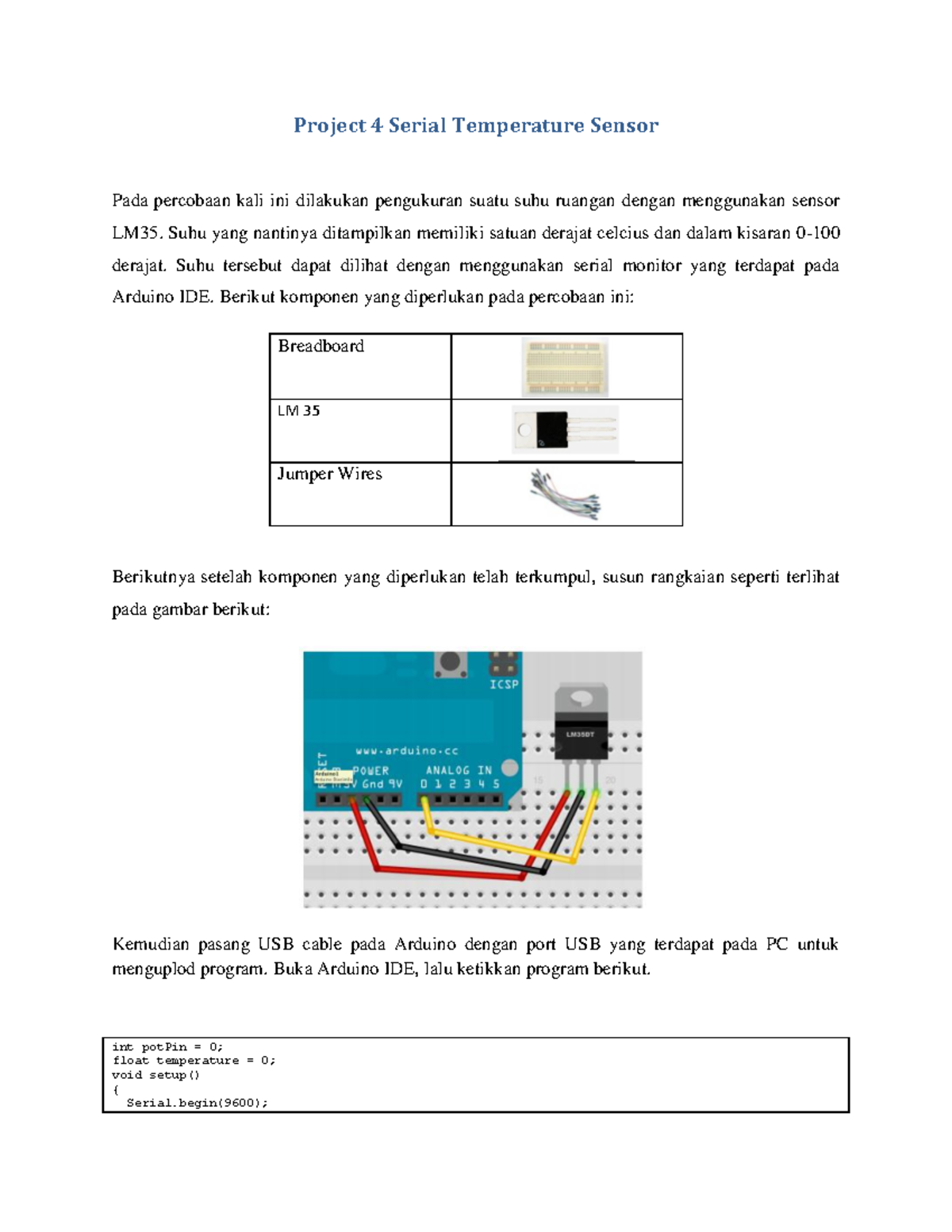 Serial Temperature Sensor - Suhu yang nantinya ditampilkan memiliki satuan derajat celcius dan ...