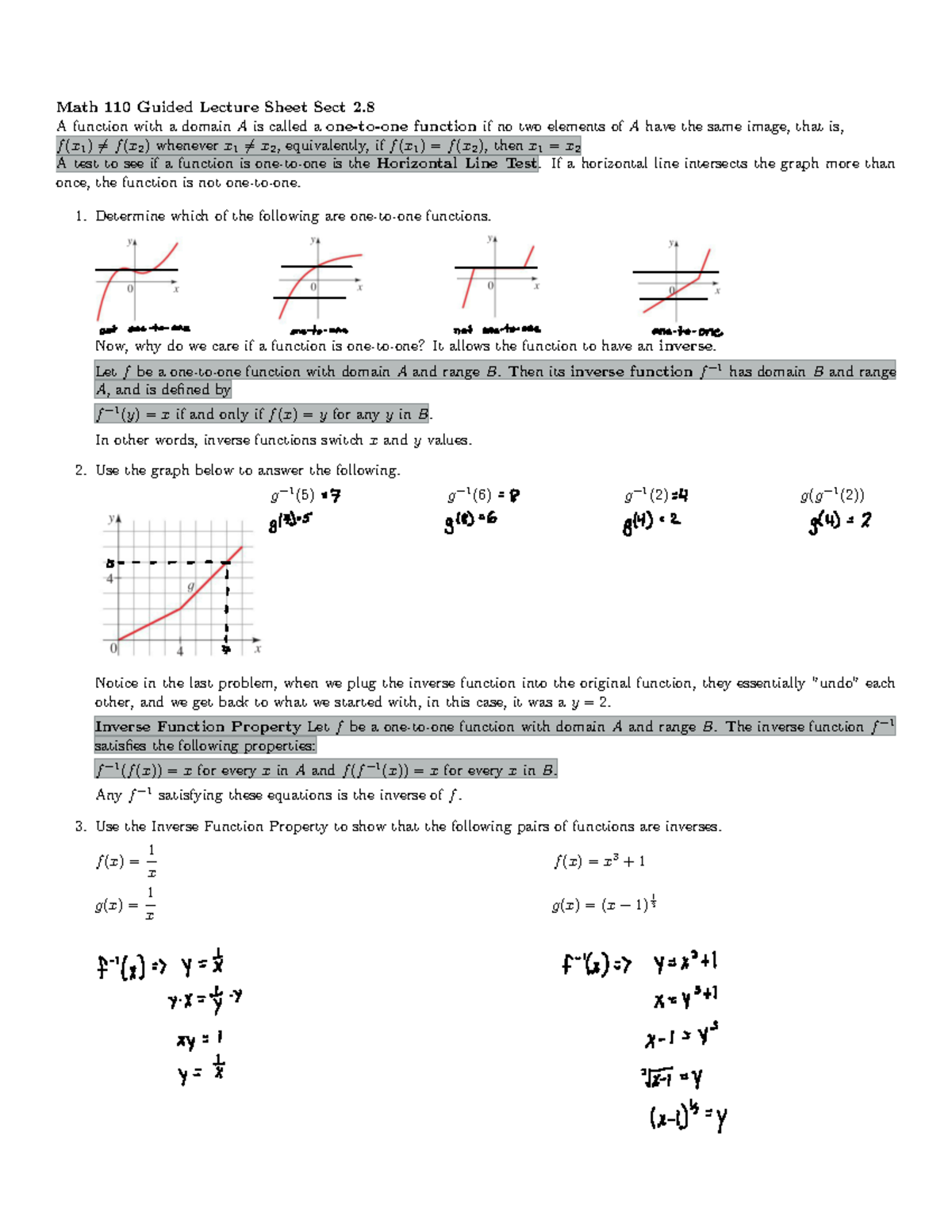 Guided Lecture Notes 2 - Math 110 Guided Lecture Sheet Sect 2. A ...