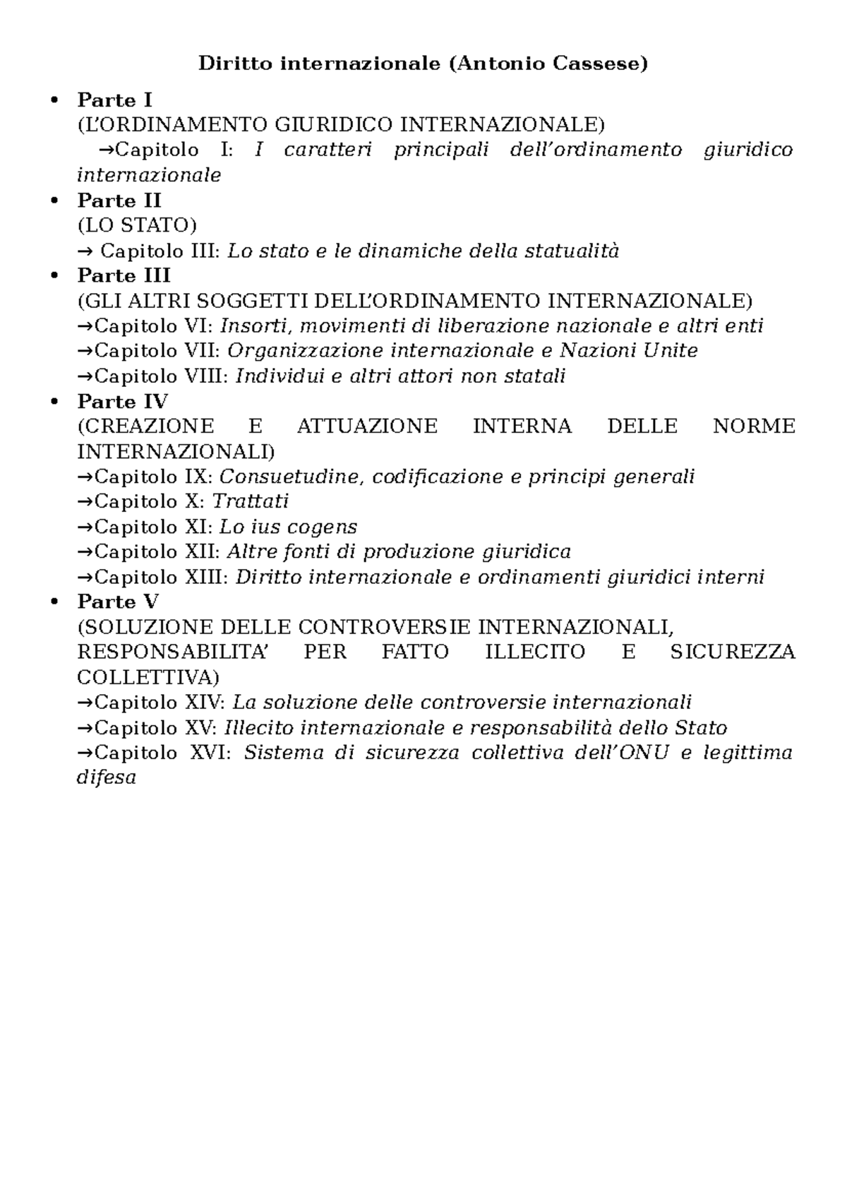 Diritto internazionale riassunto - Diritto internazionale (Antonio ...