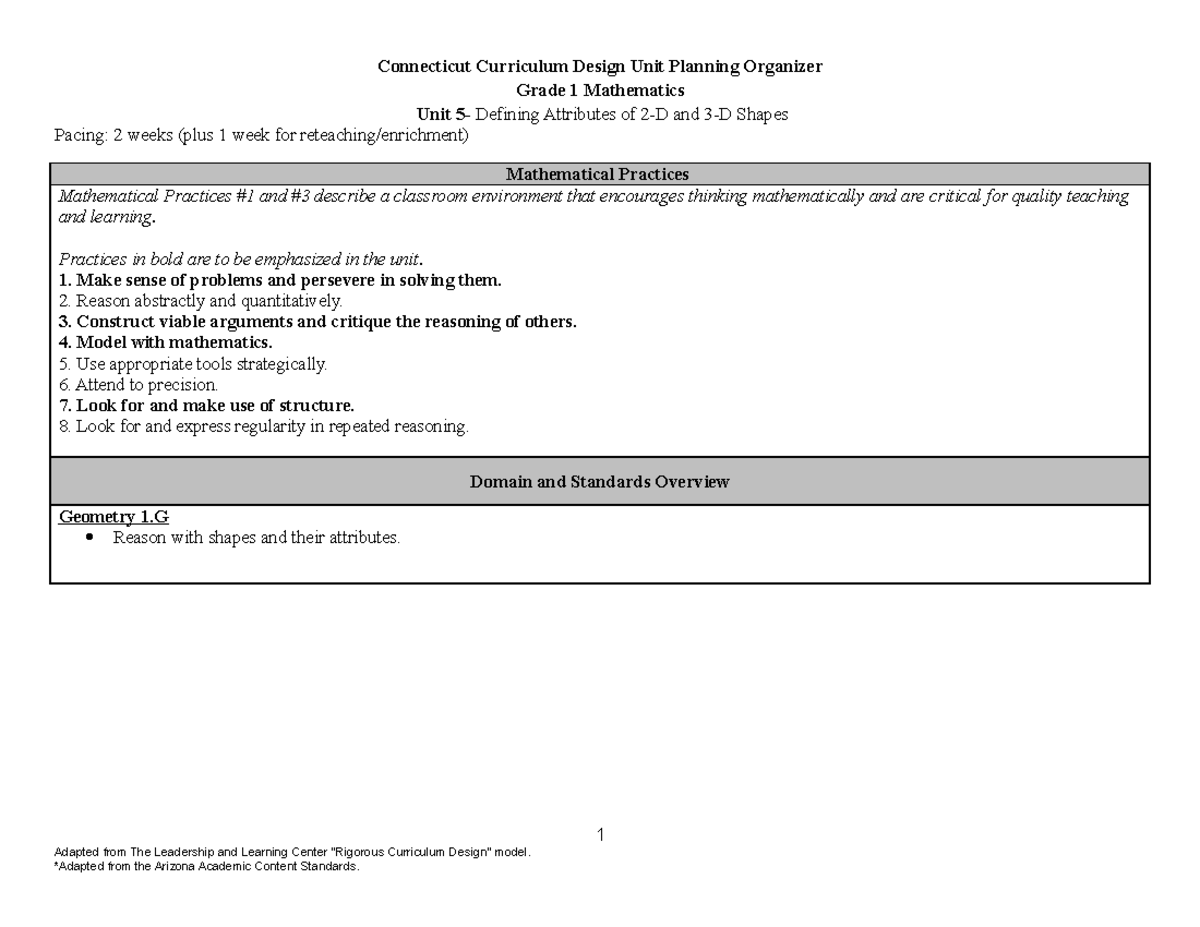 Gr 1 unit 5 - eeeeeeeeeeeeeeeeee - Grade 1 Mathematics Unit 5- Defining ...