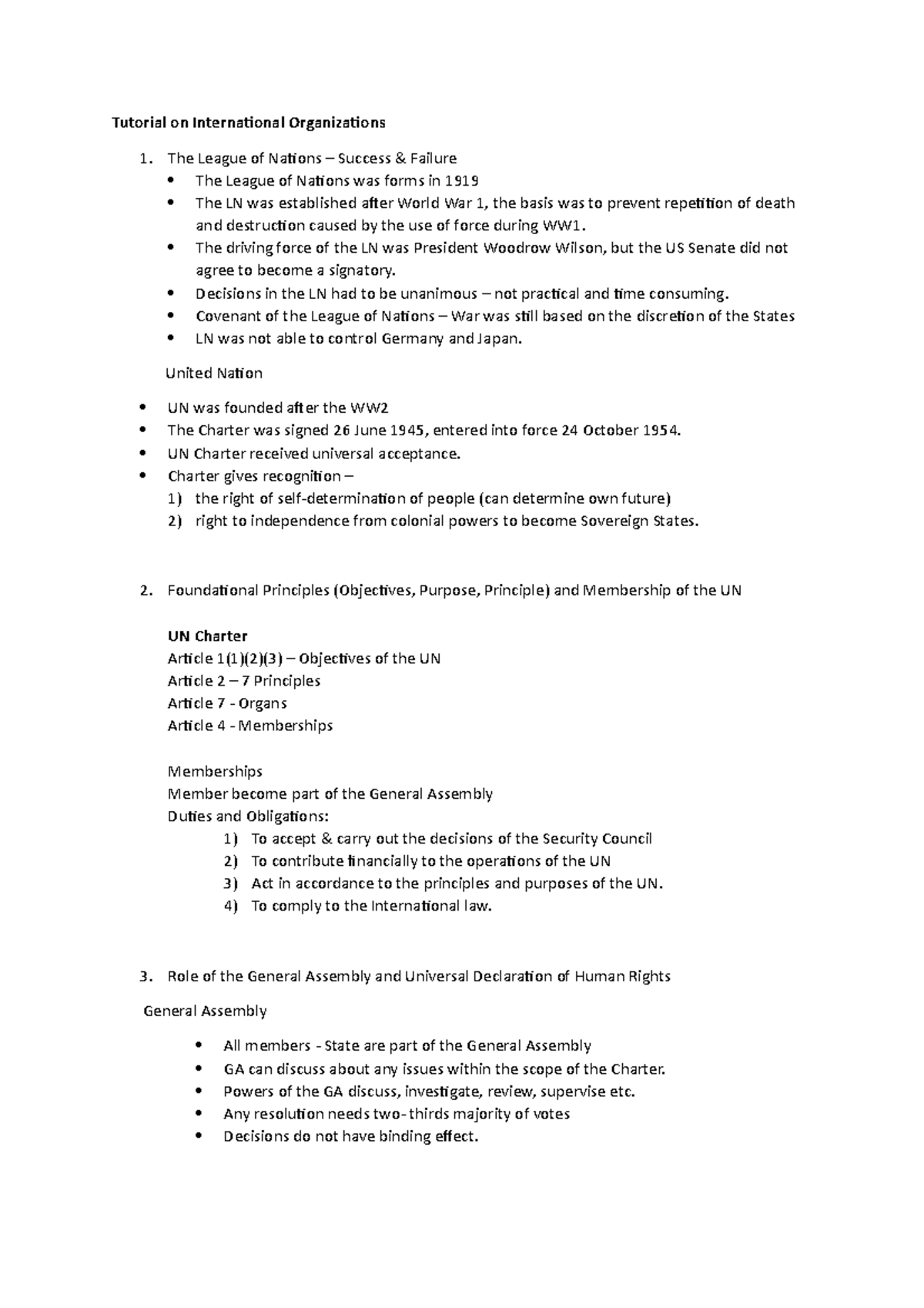 Tutorial on International Organizations PIL - Tutorial on International ...