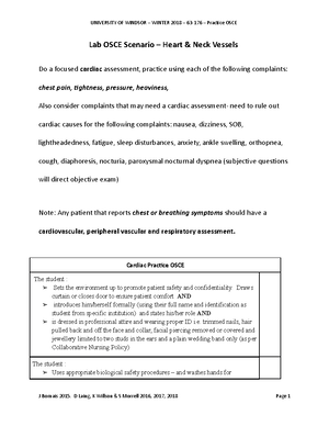 Week 2 Practice OSCE Vital Signs doc sept 19 - OSCE SCENARIO: You are ...
