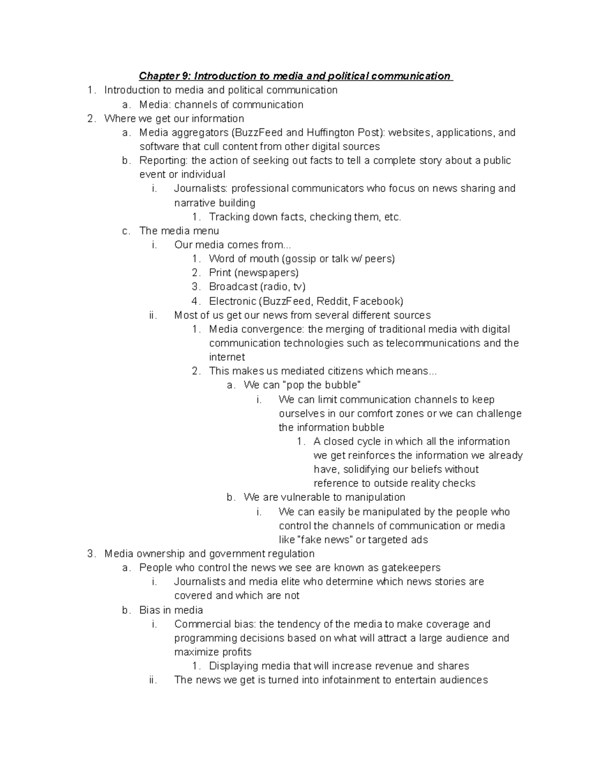 Chapter 9 Introduction to media and political communication - Chapter 9 ...