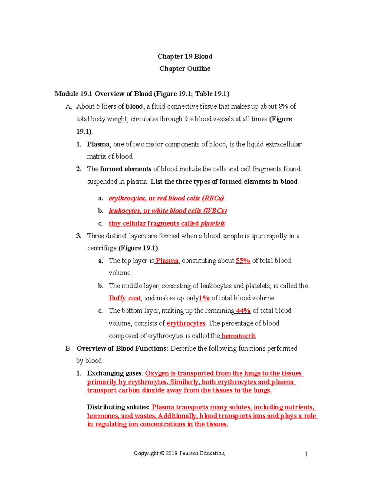 Chapter 19 Blood-2 copy - Chapter 19 Blood Chapter Outline Module 19 ...