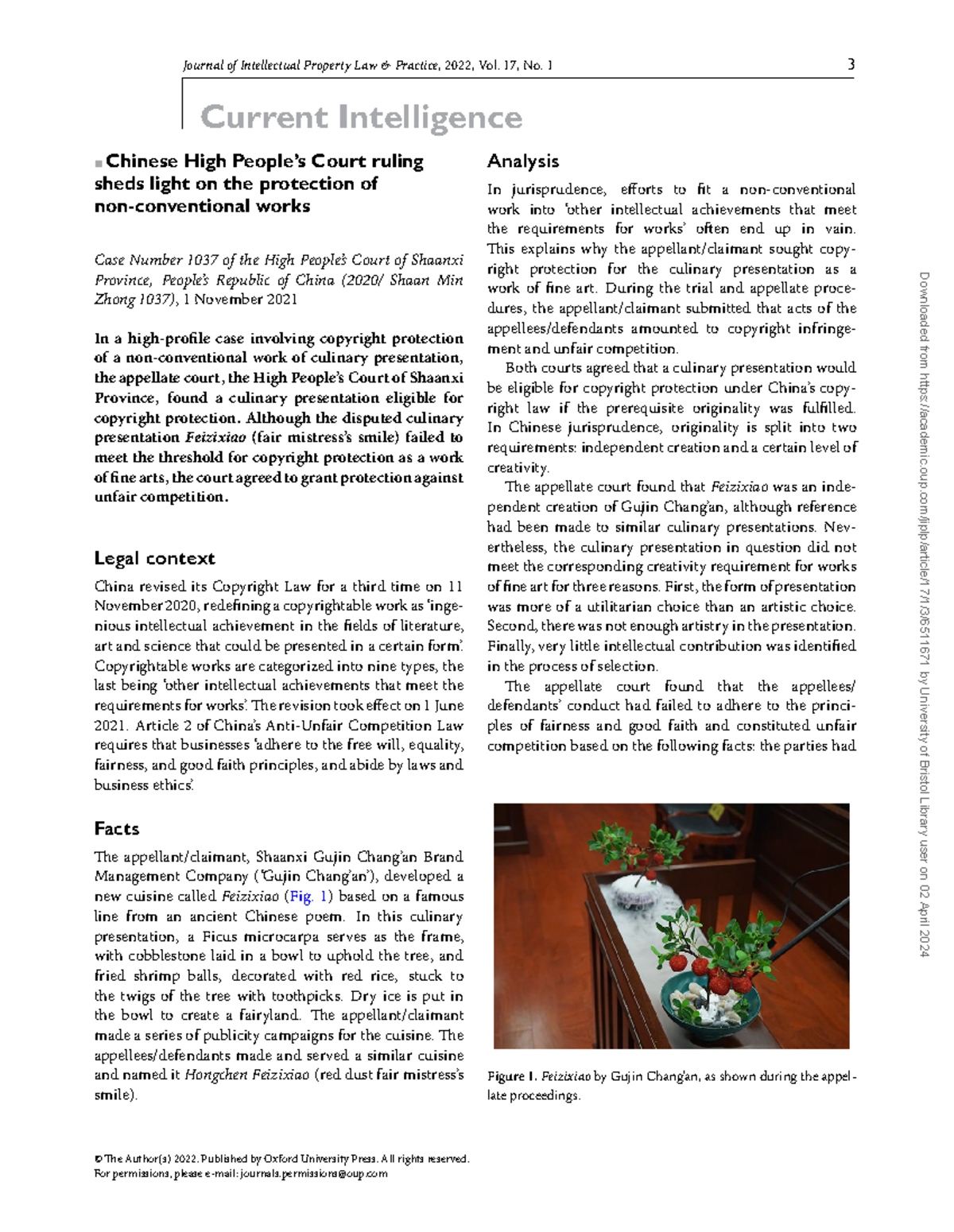 Chinese copyright - Essay. - Journal of Intellectual Property Law ...