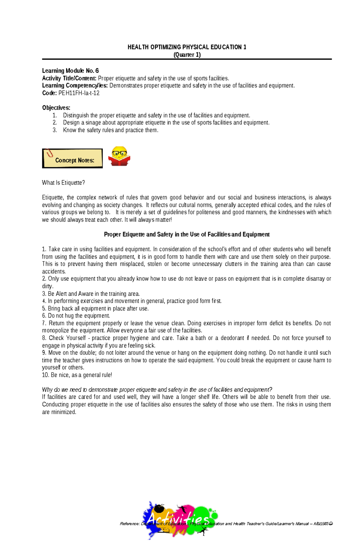 HOPE 1 Module 6 - the - HEALTH OPTIMIZING PHYSICAL EDUCATION 1 (Quarter ...