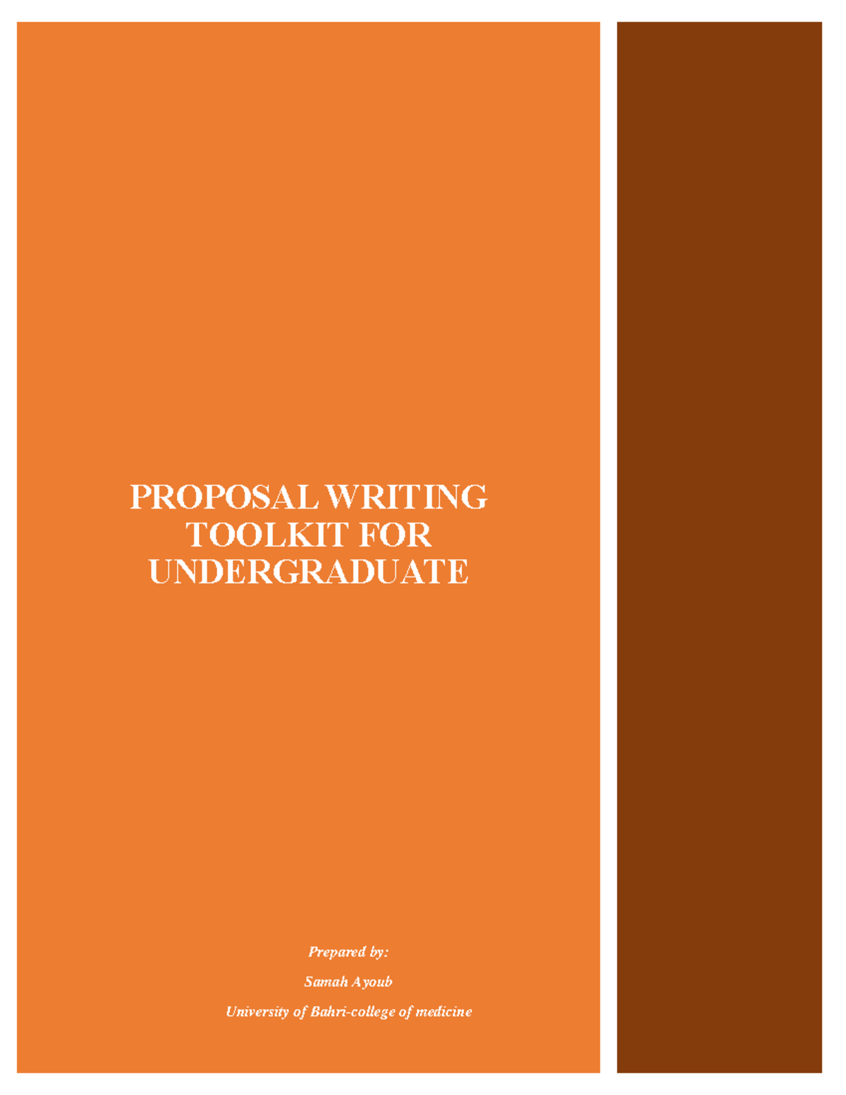 Evidence of purpose and reporting - PROPOSAL WRITING TOOLKIT FOR ...