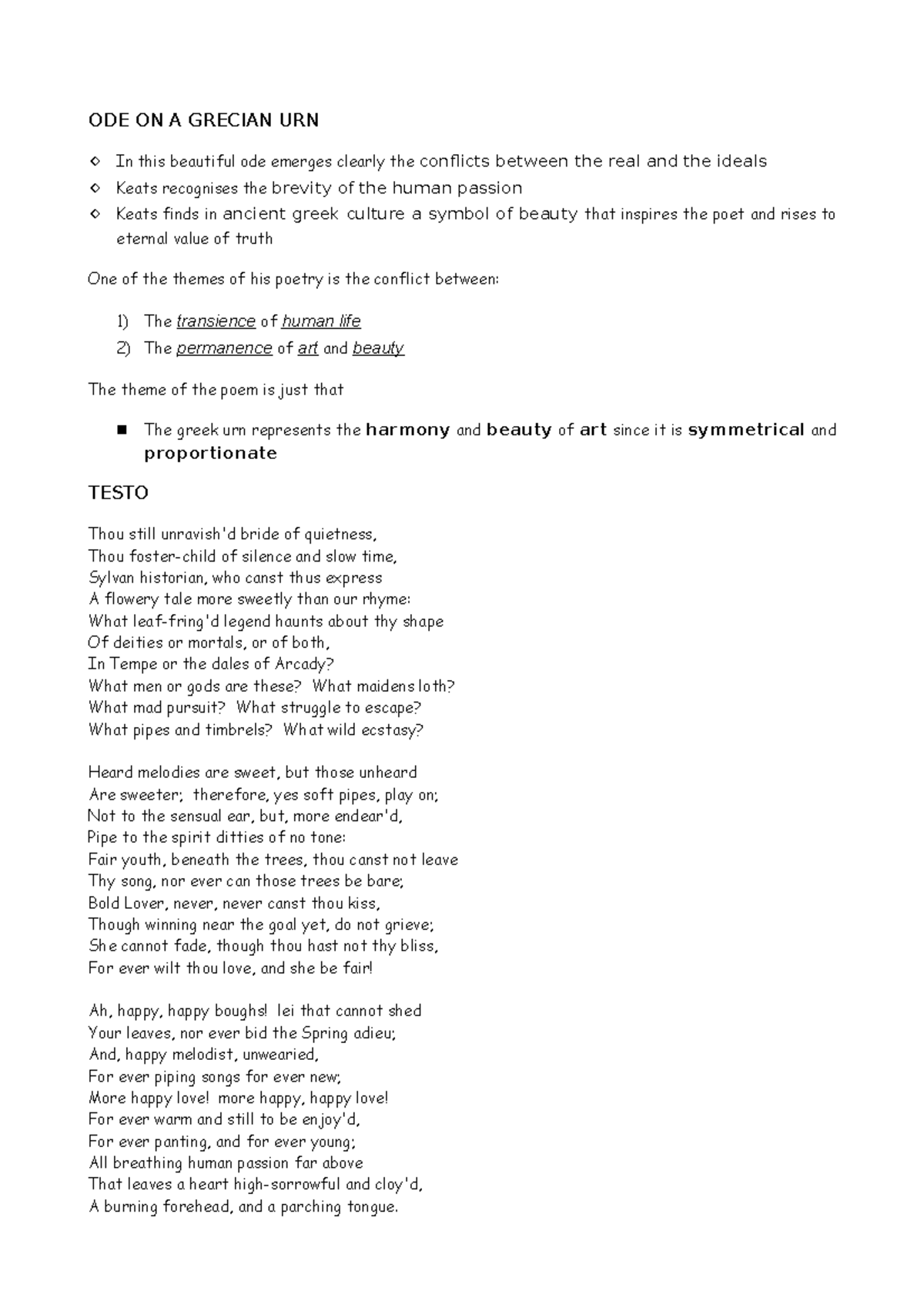 Ode to the grecian urn by John Keats and beauty Art - ODE ON A GRECIAN ...