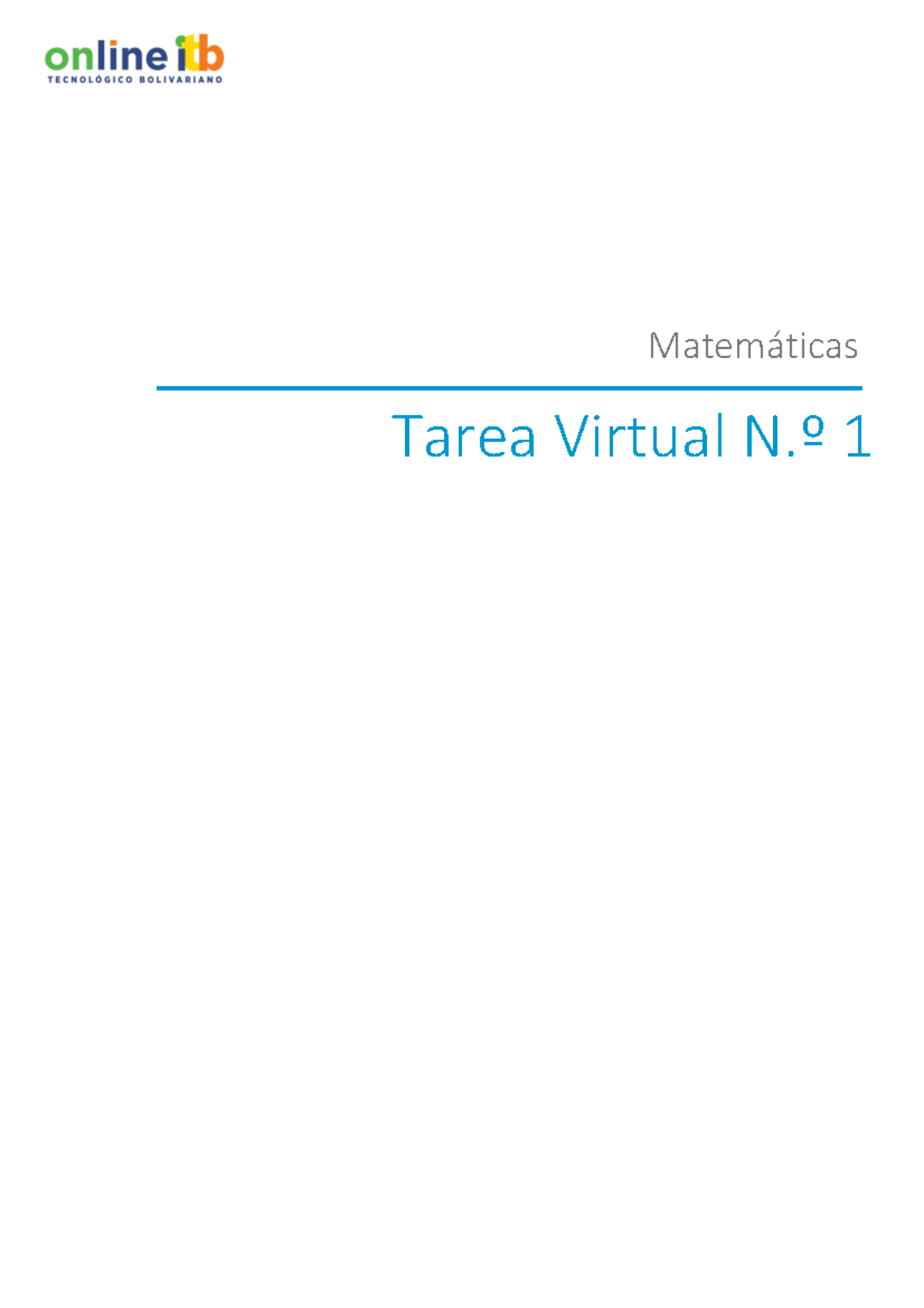 Factorizacion pdf - gjytuihkjfitoyi - Matemáticas Tarea Virtual N.º 1 Online ITB 2 Tarea Virtual ...