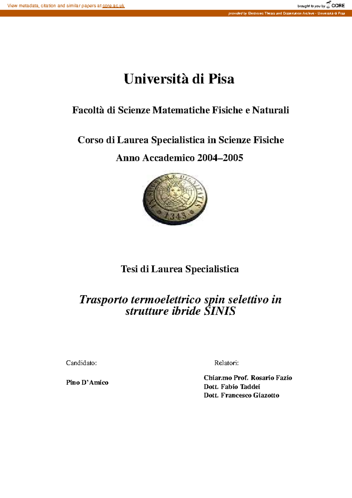 14691704 - Cours - Universit`a di Pisa Facolt`a di Scienze Matematiche ...