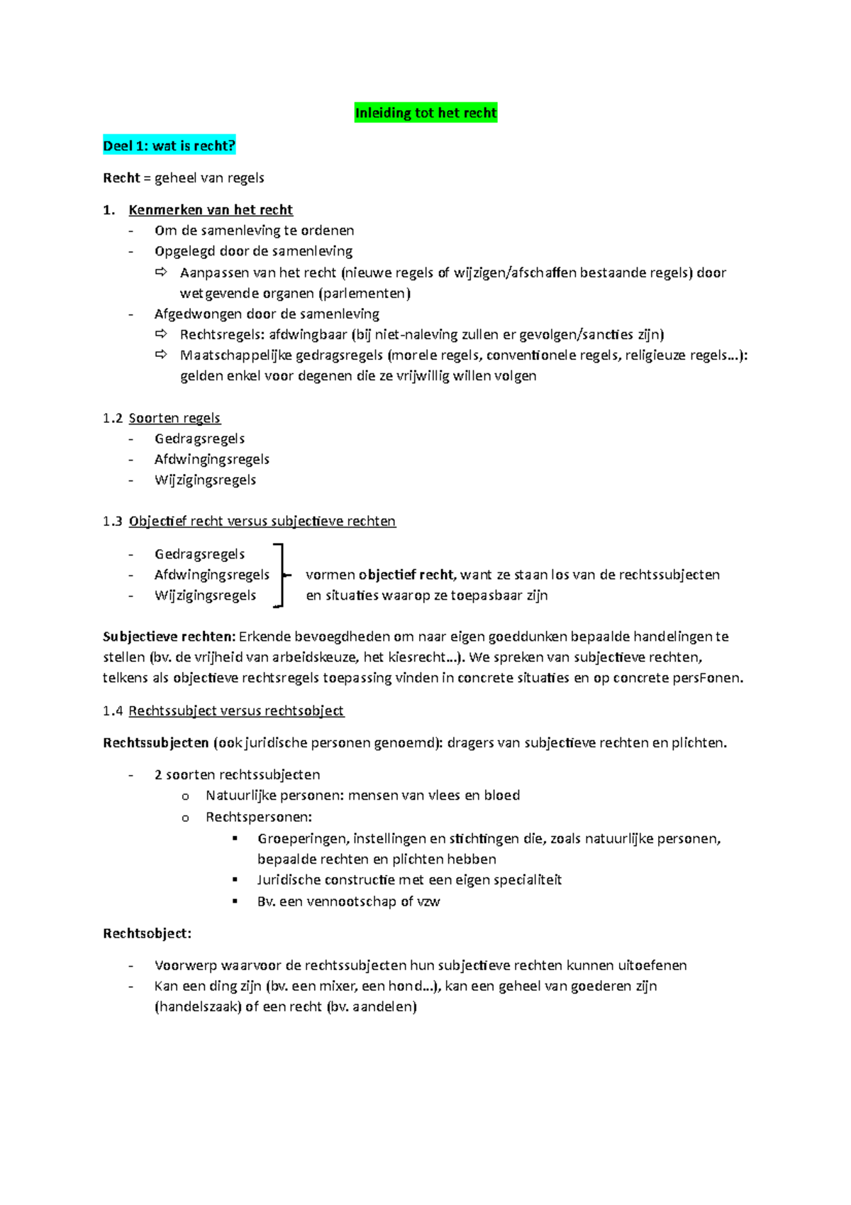 Deel1-Wat is recht - Powerpoint - Inleiding tot het recht Deel 1: wat ...