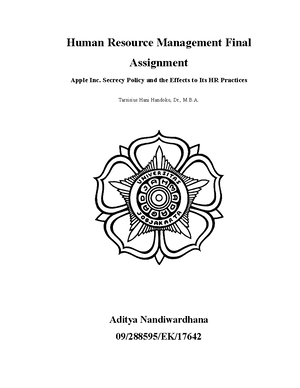 Apple inc company Human Resource Management - MANAGEMENT OF ...