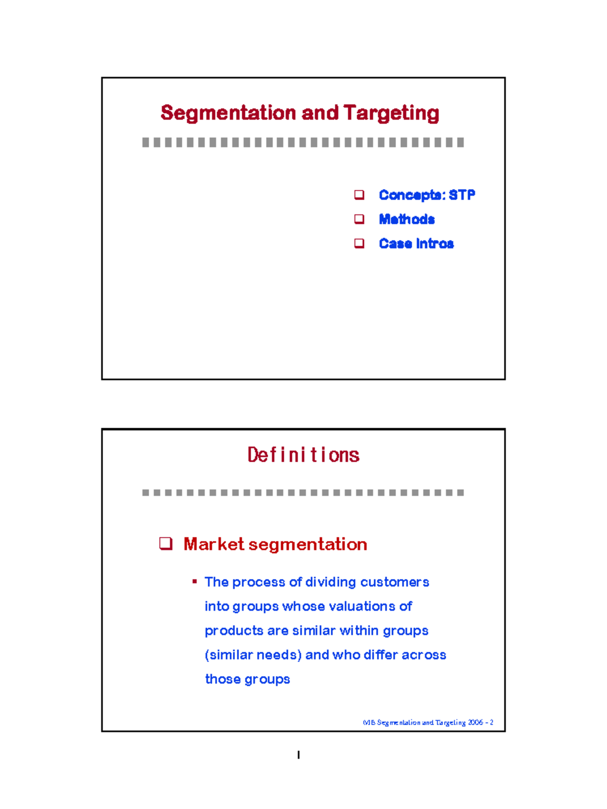Students Ch3 Segmentation - Segmentation and Targeting Concepts: STP ...