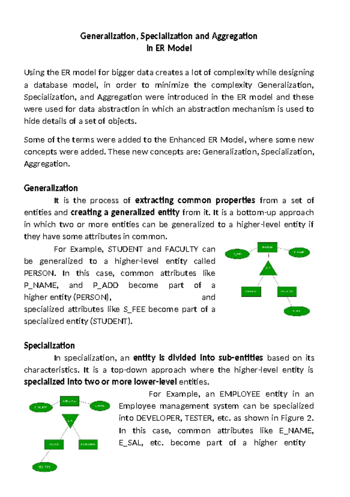 database mnagement system - Generalization, Specialization and ...