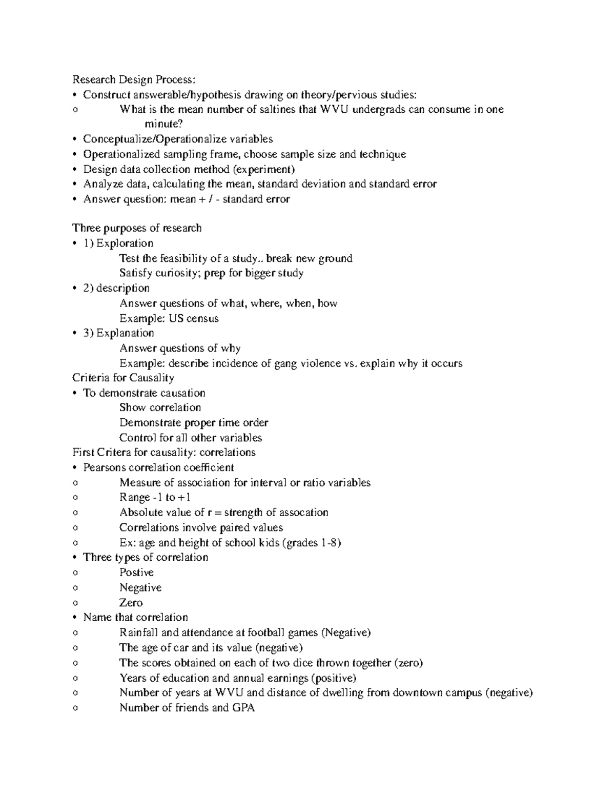 Reserach design - Research Design Process: • Construct answerable ...