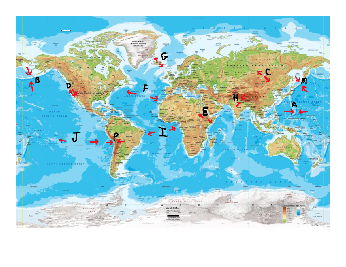 World map countour like wall map and ocean depth+2023+Spring - WMS 421 ...