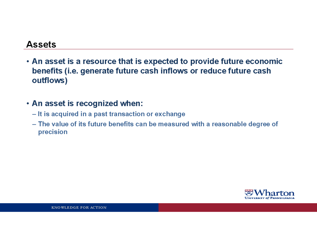 Assets - economics - Assets An asset is a resource that is expected to ...