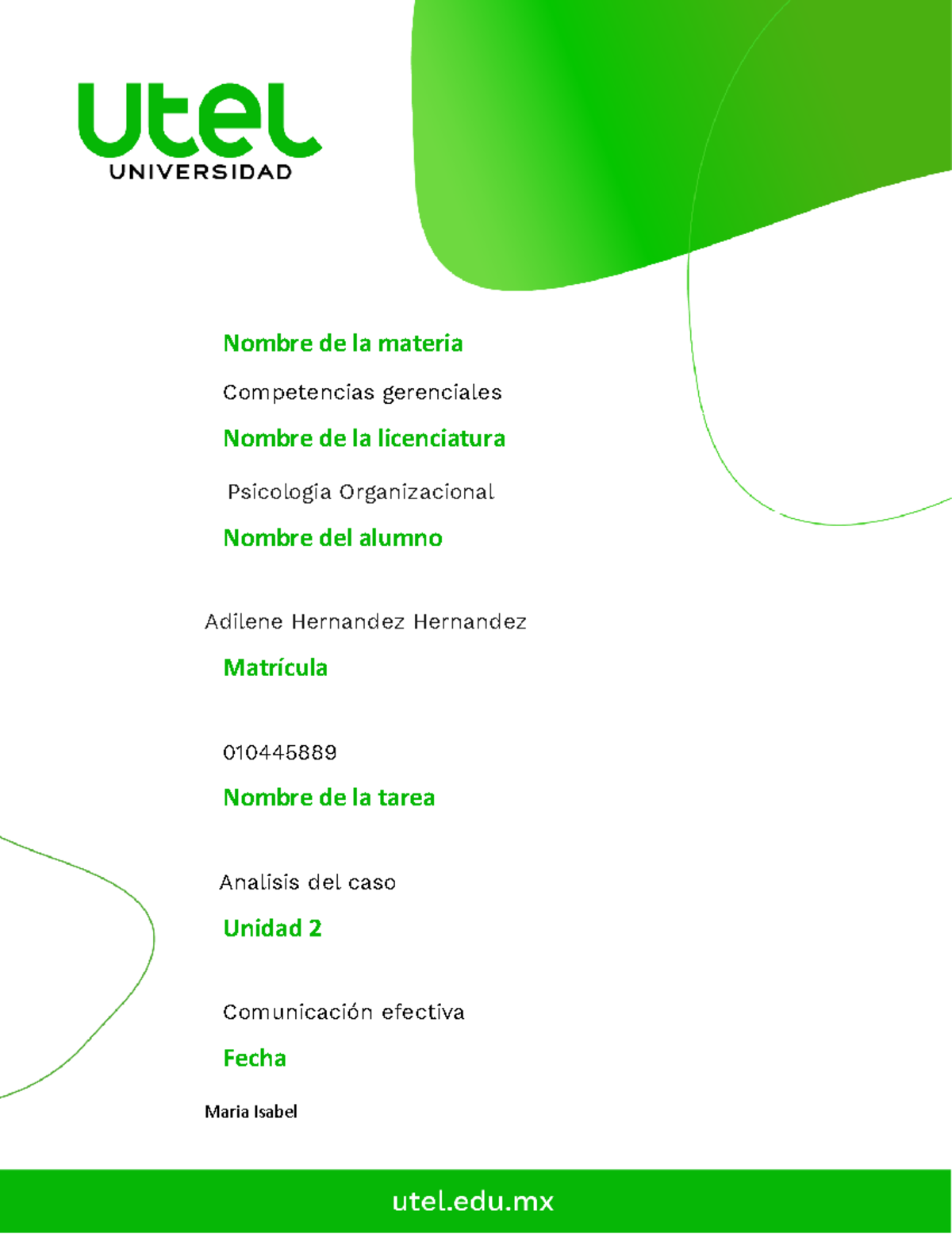 Tarea 2 adilene hernandez - Nombre de la materia Competencias ...