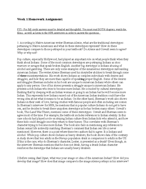 Week 2 Homework Assignment - Week 2 Homework Assignment: You should expect that merely - Studocu