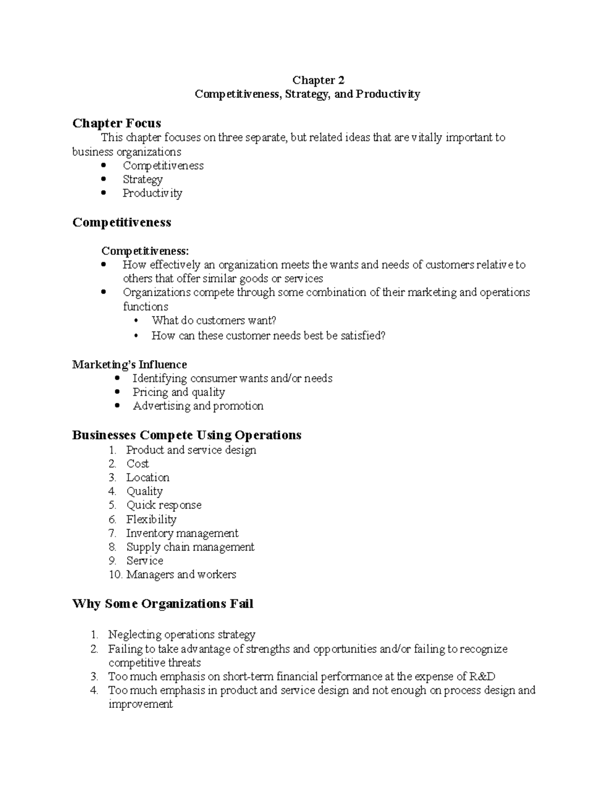 Operations Mangement 3 - Chapter 2 Competitiveness, Strategy, and ...