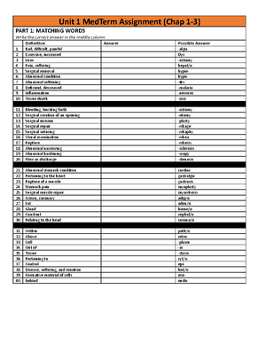 Medical terminogly - Med term worksheet - Hemat(ology)- the study of ...