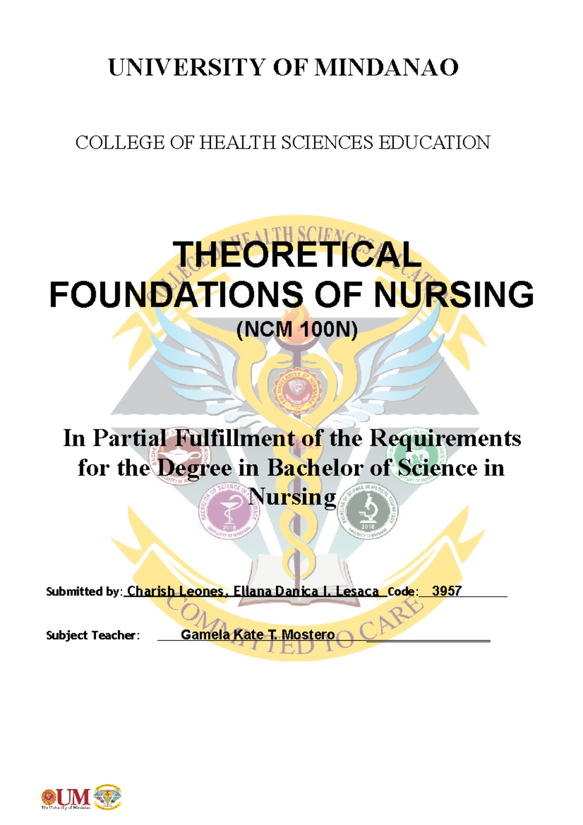 TFN-Written-report-2 - UNIVERSITY OF MINDANAO COLLEGE OF HEALTH ...
