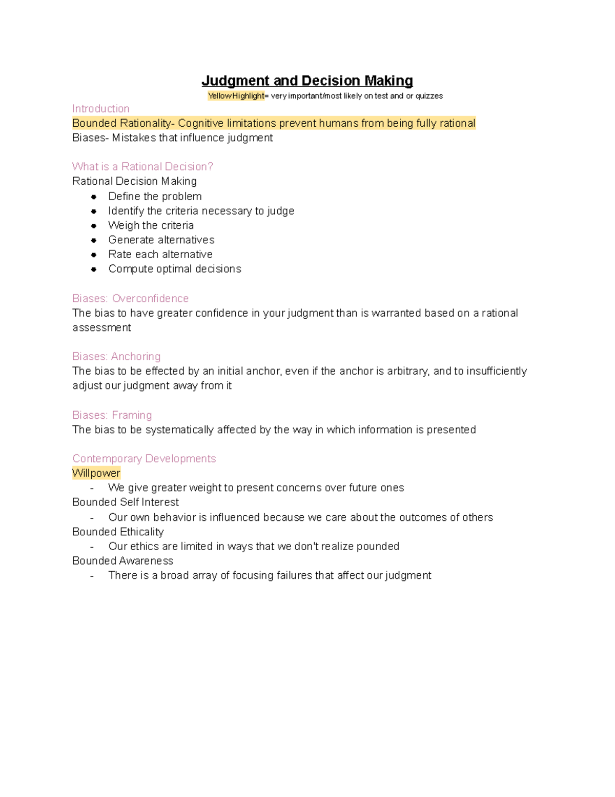 Judgment and Decision Making - Judgment and Decision Making Yellow ...