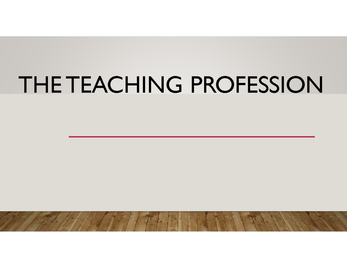 Marathon Lectures - Education - THE TEACHING PROFESSION LINKAGES AND ...