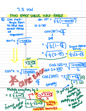 Week 7 notes - Math 127 - Precalculus II Section 7 Basic Trigonometric ...