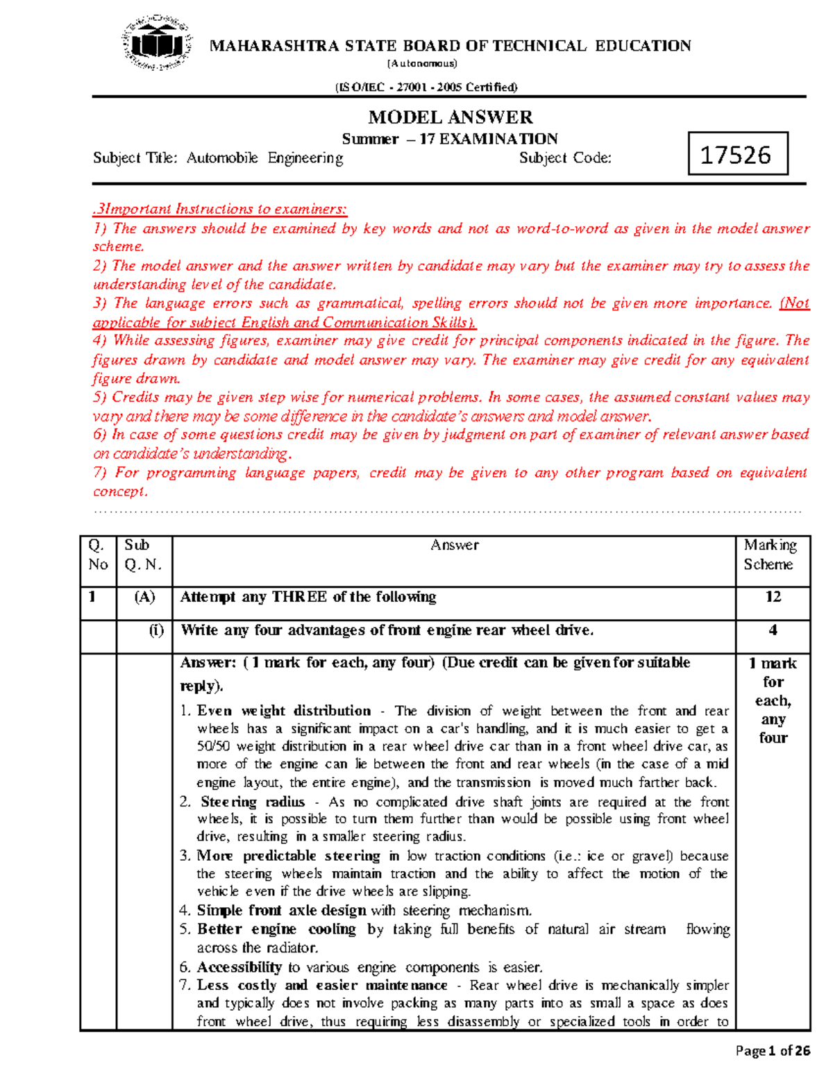17526 2017 Summer Model Answer Paper - (Au tonomous) (IS O/IEC - 27001 ...