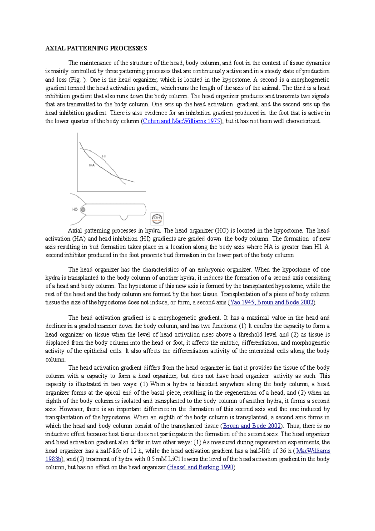 Axial Patterning Processes - AXIAL PATTERNING PROCESSES The maintenance ...