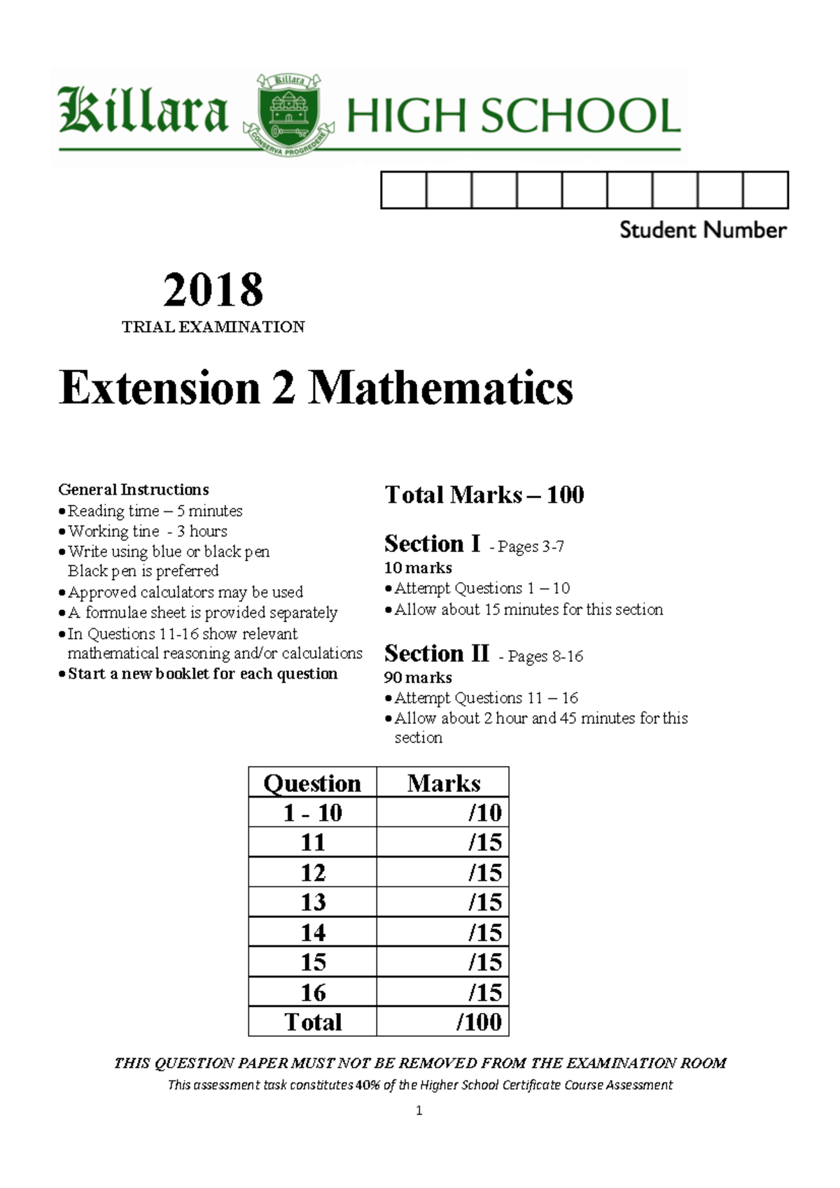 Exam February 2018 - Warning: TT: undefined function: 32 2018 ####### TRIAL EXAMINATION ...