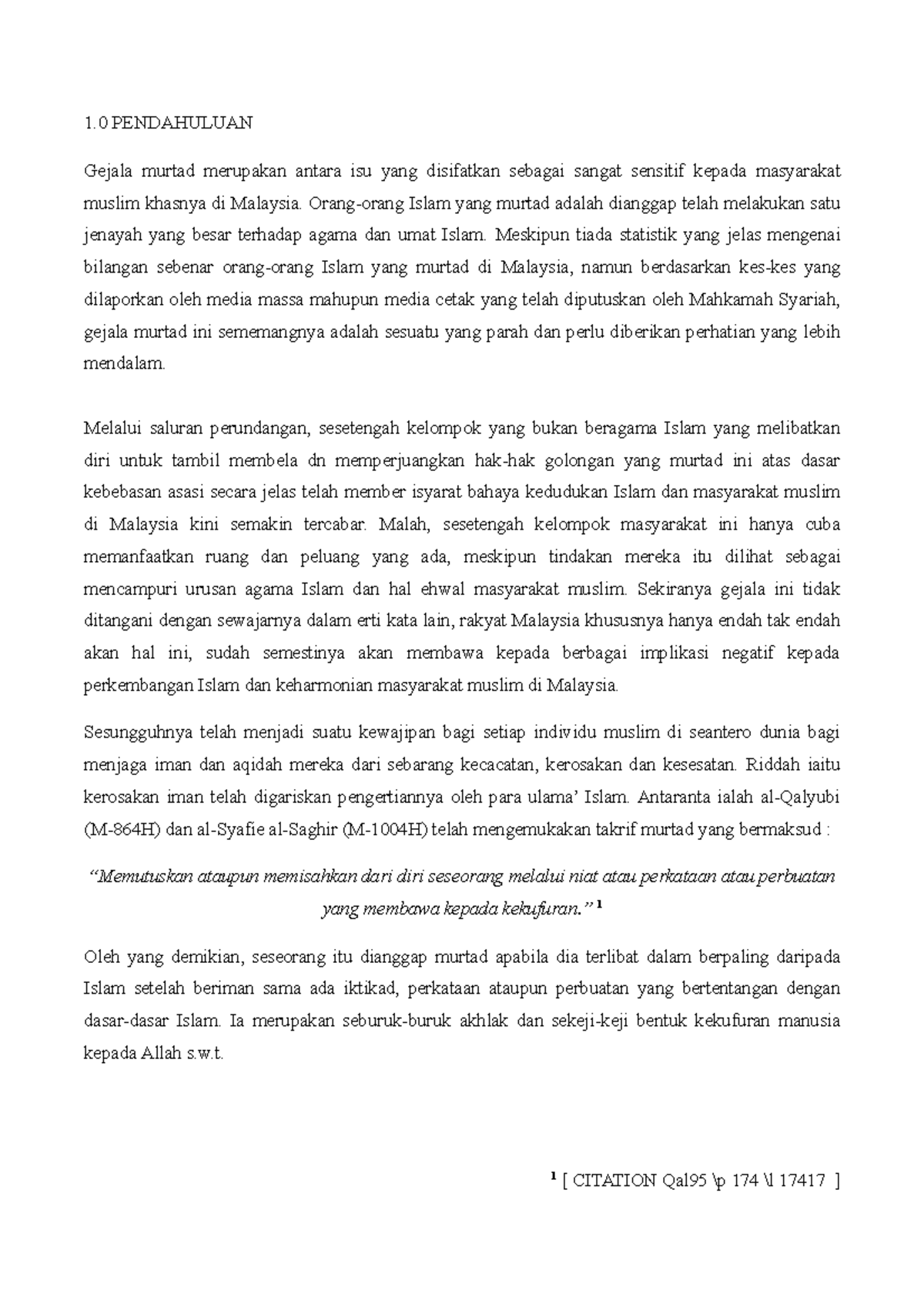 Definisi & Fakta Murtad - 1 PENDAHULUAN Gejala murtad merupakan antara ...