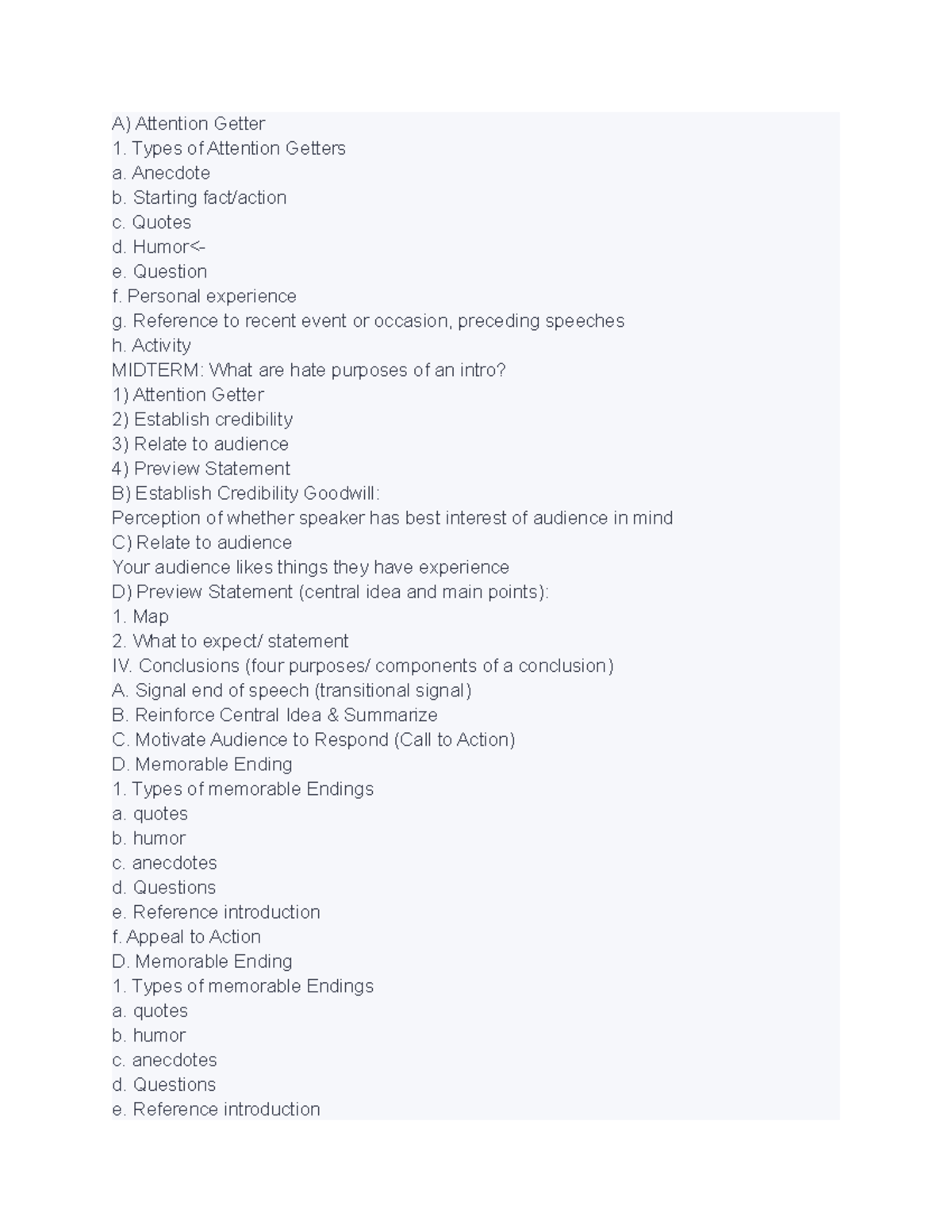 Comm2 - You can use this outline/notes to study for the final exam. - A ...