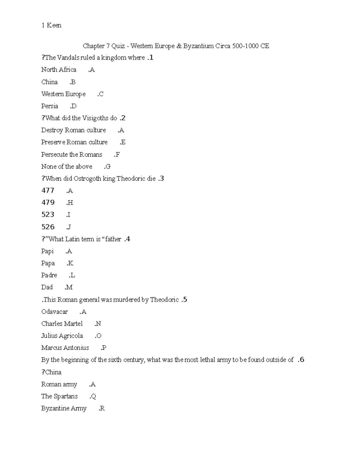 Chapter 7 Assignment World Civilization - Chapter 7 Quiz - Western ...