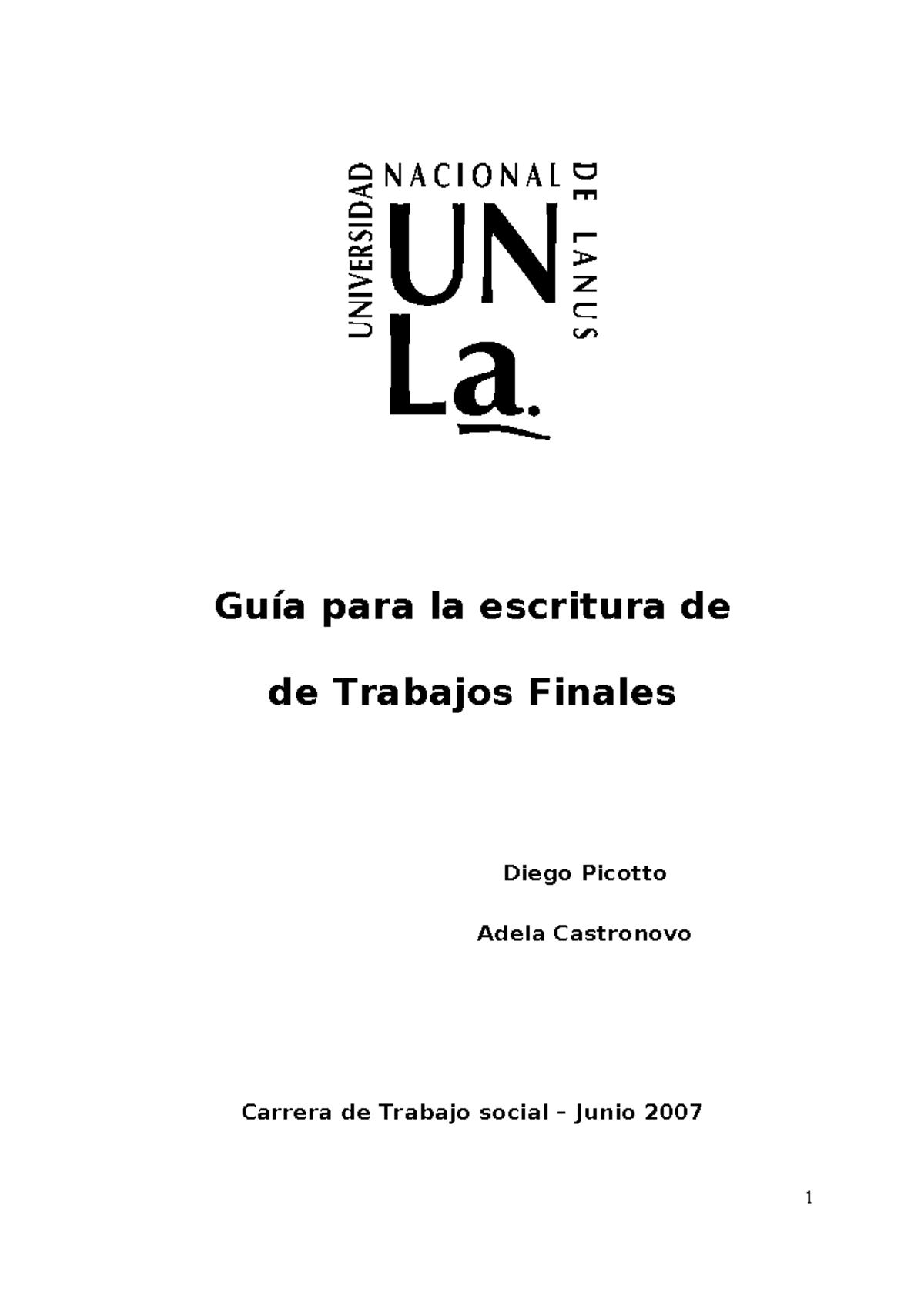 Guía Para La Elaboración De Trabajos Finales Guía Para La Escritura