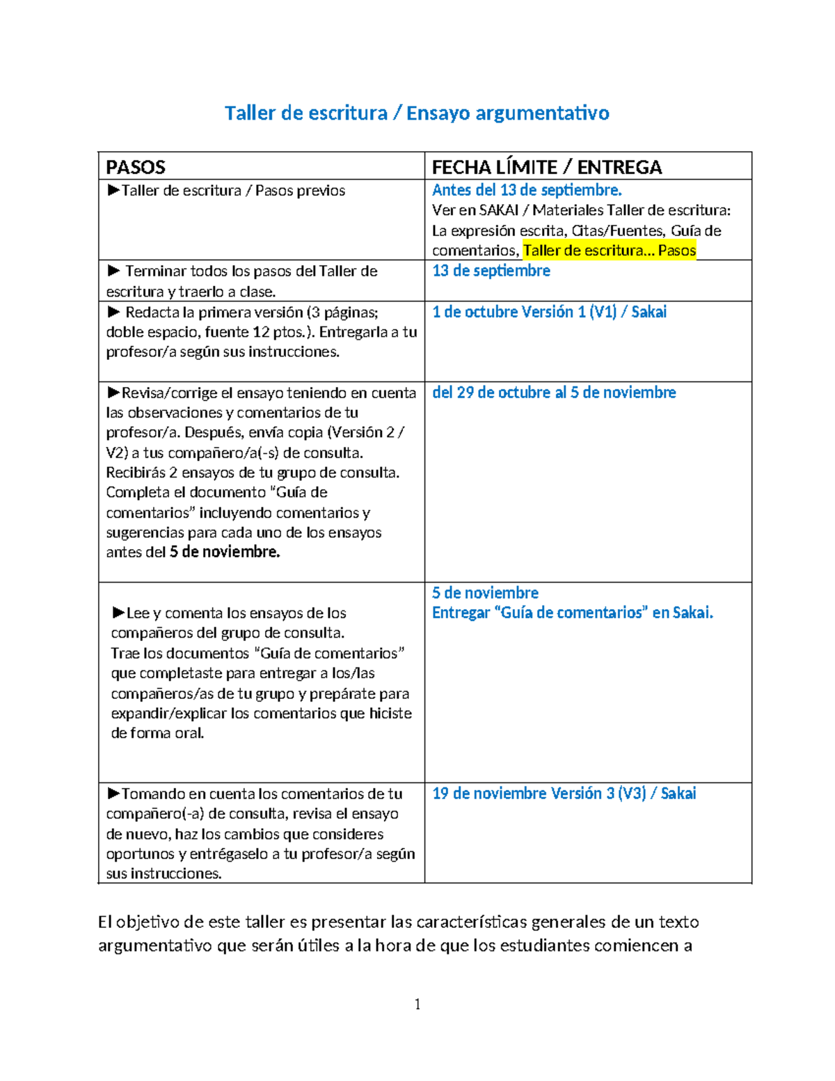 204 Taller de escritura - Pasos Fall 2021 - Taller de escritura ...