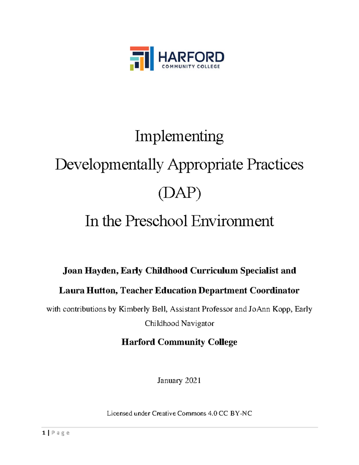 Developmentally Appropriate Practice Handbook 1-22-21 - Implementing ...