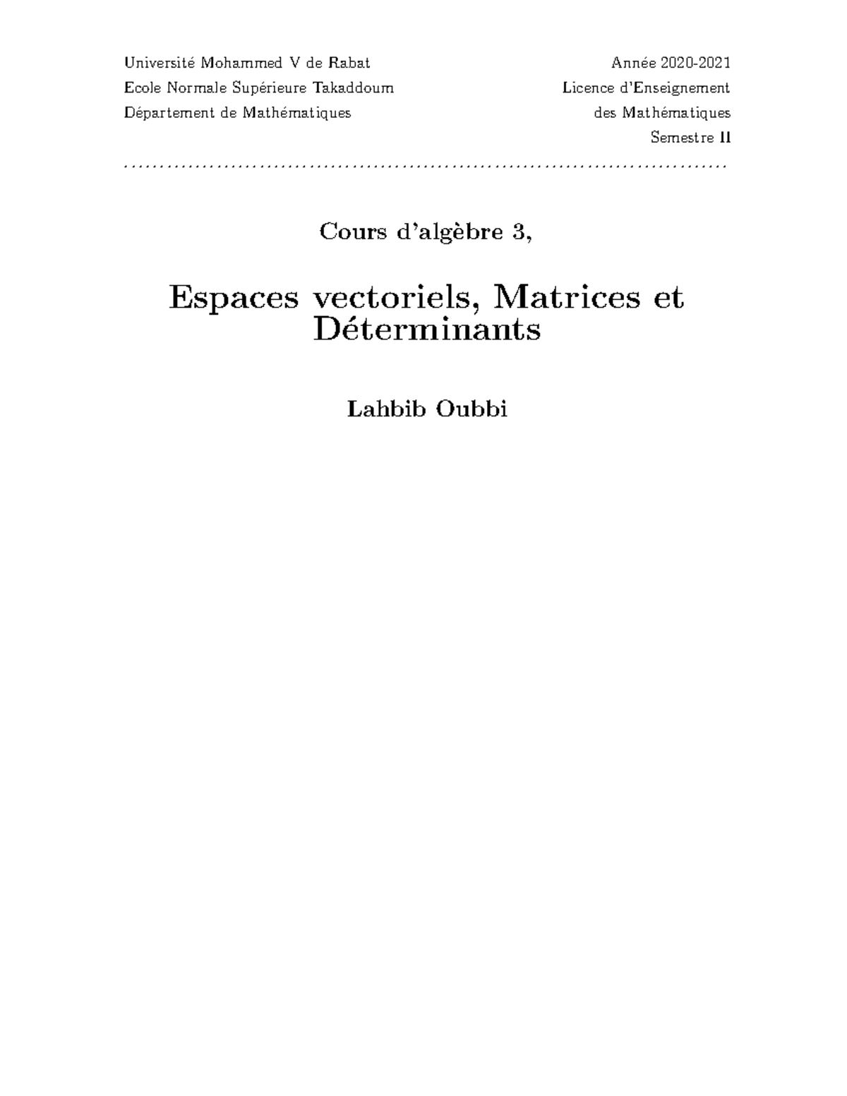 Envoi 2c, Alg. 3, 2020-2021 - Universit ́e Mohammed V de Rabat Ann ́ee ...