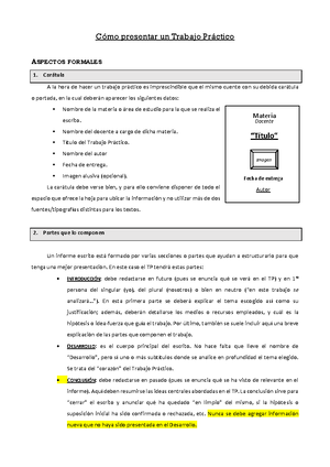 COMO Hacer Y Presentar UN TP - Cómo presentar un Trabajo Práctico ...