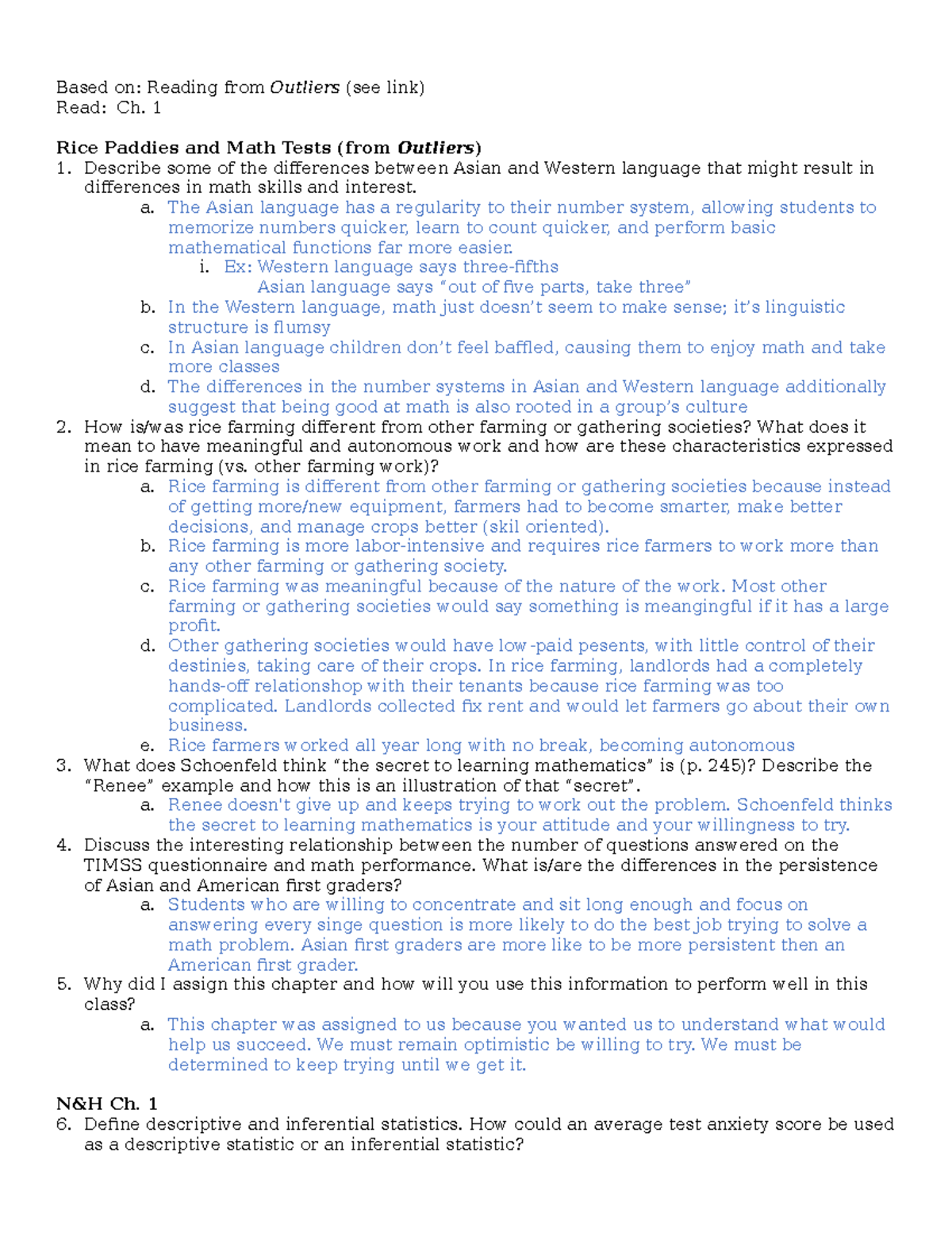 PG #1 - Tracy Zinn's Sections - Based on: Reading from Outliers (see ...