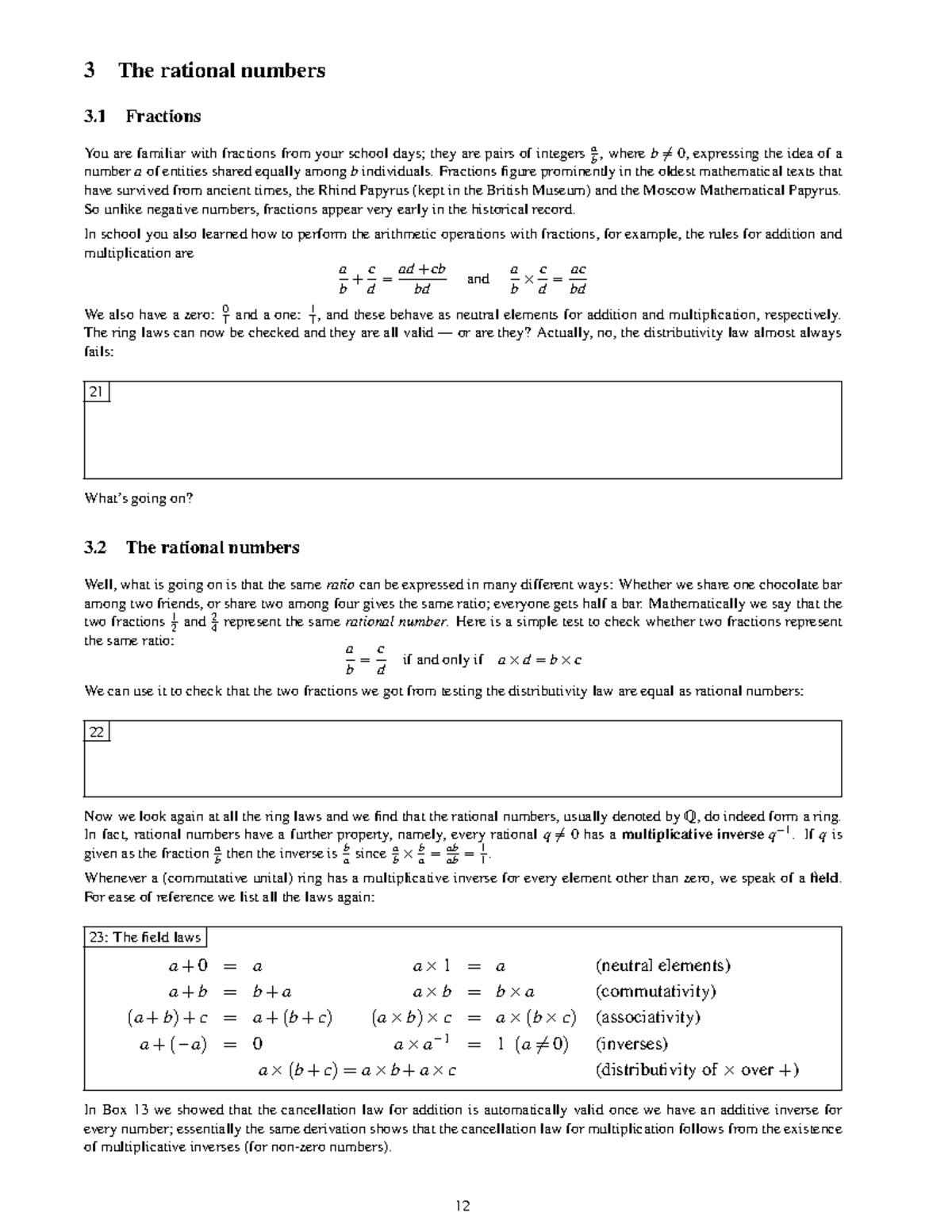 Handout / lecture notes - Fractions and rational numbers - 3 3 The ...