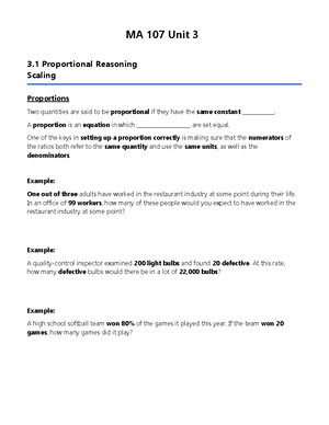 MA 107 Unit 1 - Unit 1 notes - MATH 107 Unit 1 1: The Concept of a ...