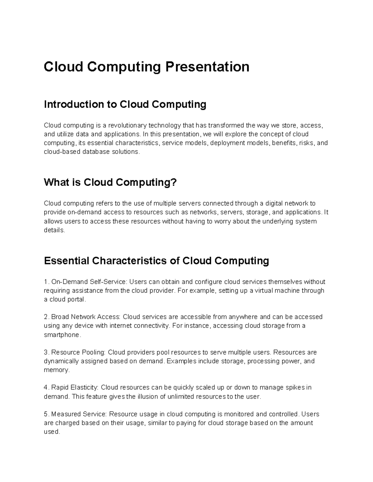 cloud computing -Resource, Lesson Plan, Worksheet - Cloud Computing ...