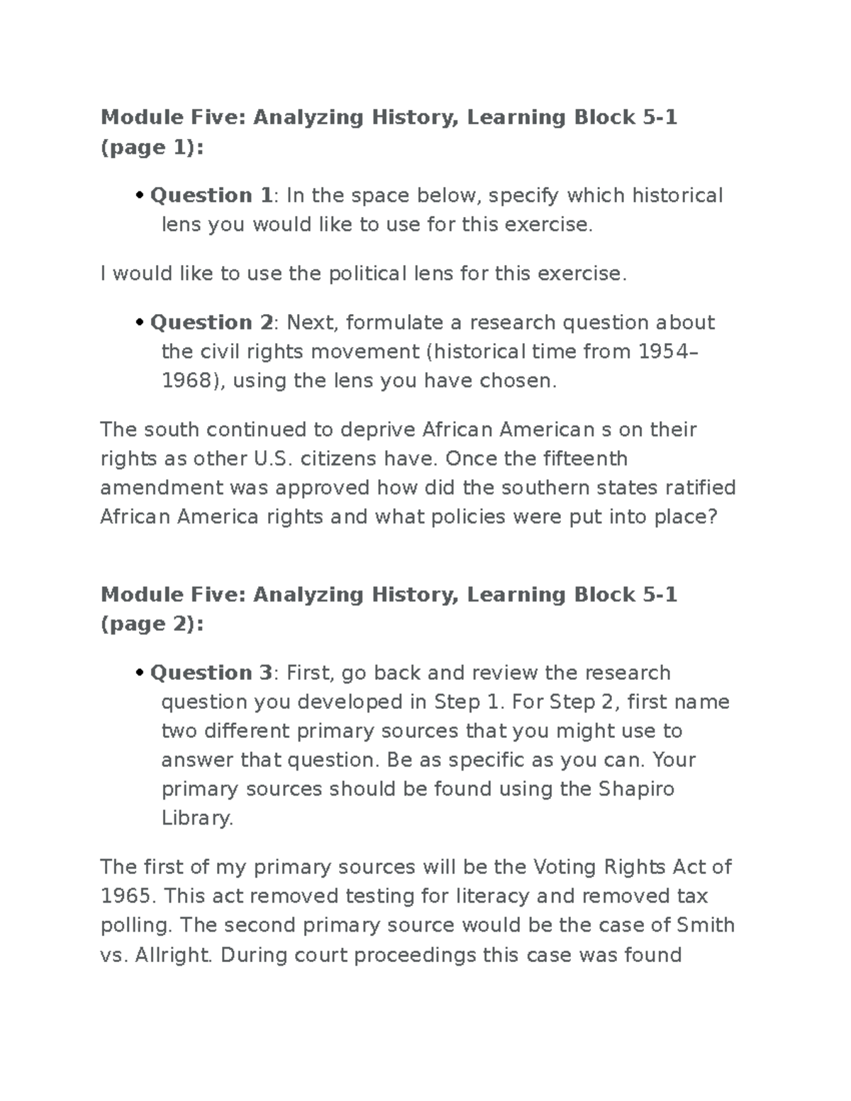 5.2 Short Responses Applied History - Module Five: Analyzing History ...