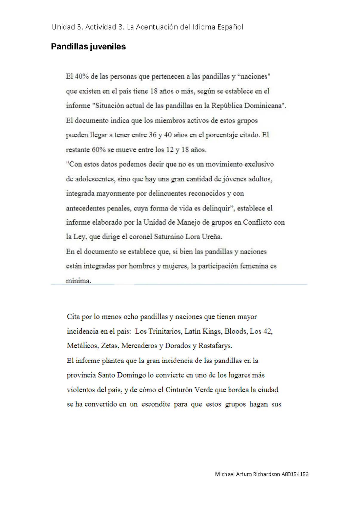 Richardson-Michael 3.3 La Acentuación del Idioma Español - lengua ...
