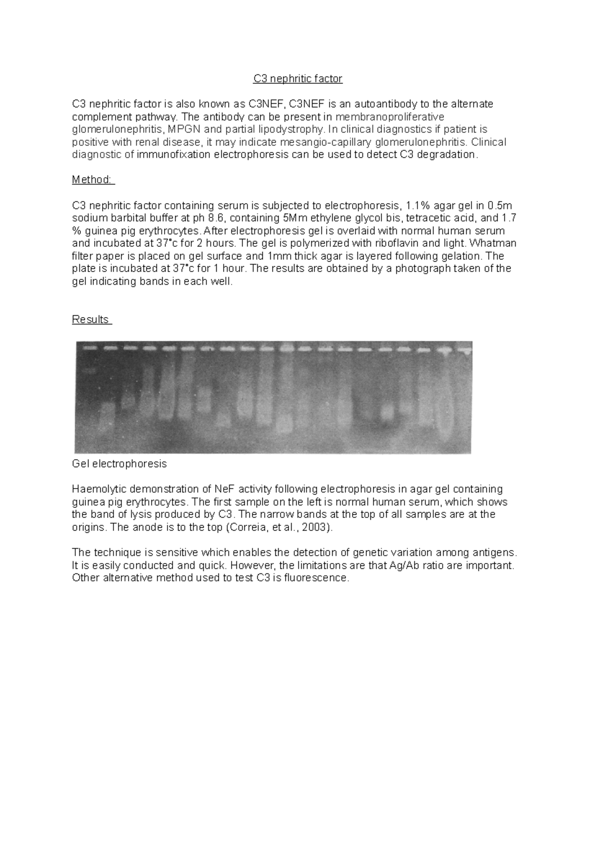 C3 nephritic factor notes - C3 nephritic factor C3 nephritic factor is ...